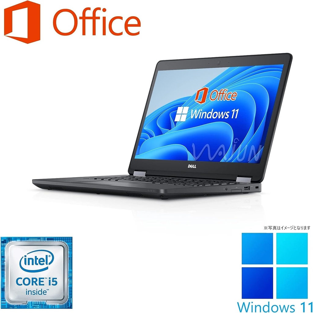 DELL ノートPC E5470/14型/Win 11 Pro/MS Office H&B 2019/Core i5-6300U/WEBカメラ/WIFI/Bluetooth/HDMI/8GB ...